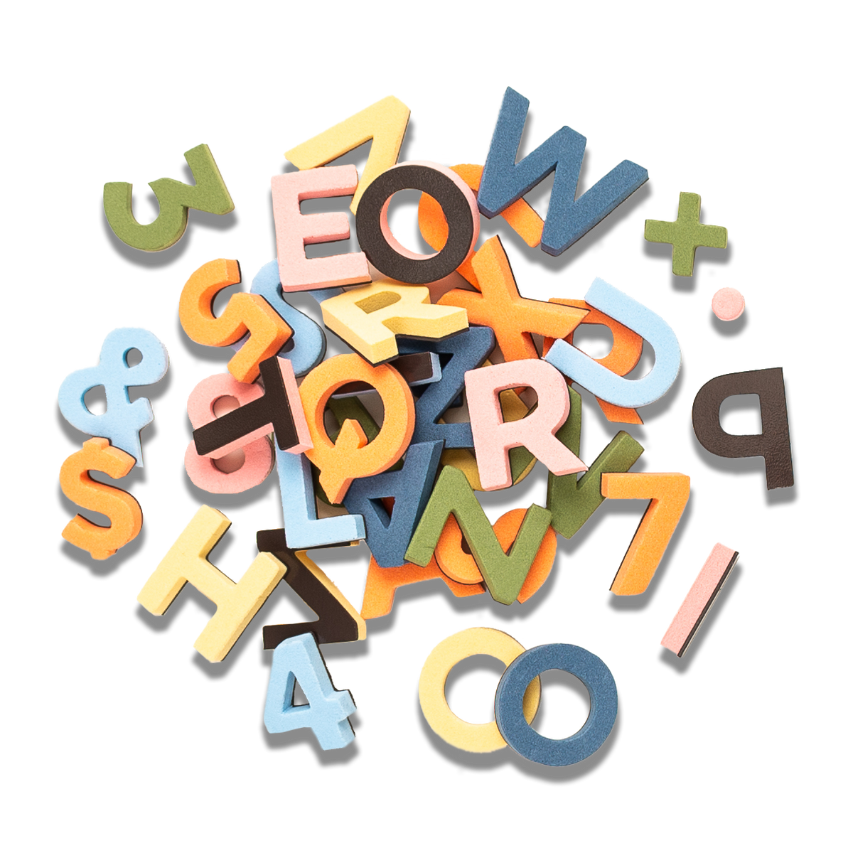Modern Rainbow Confetti Alphabet Magnets in Sans Serif Font – The Type ...