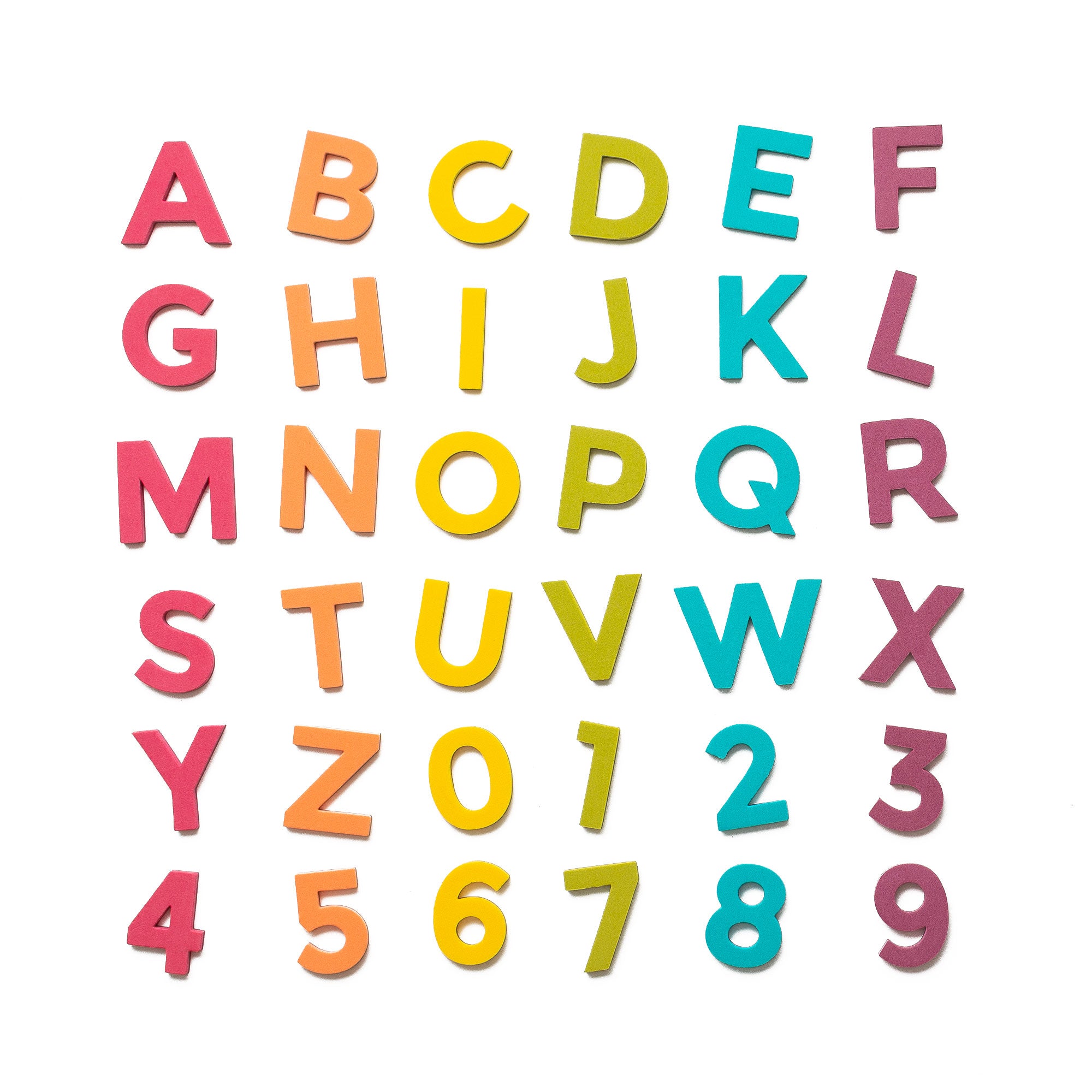 Modern Magnetic 2" Letters & Numbers, 36pc Soft Foam, Easy to clean ...