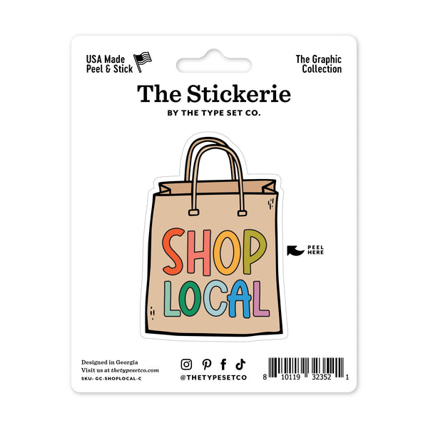 Shop Local Shopping Bag Sticker