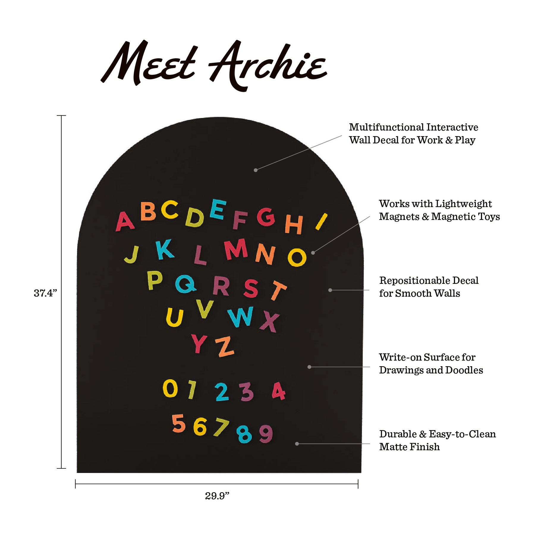 Arch Magnetic Wall Decal in Inky Black – The Type Set Co.