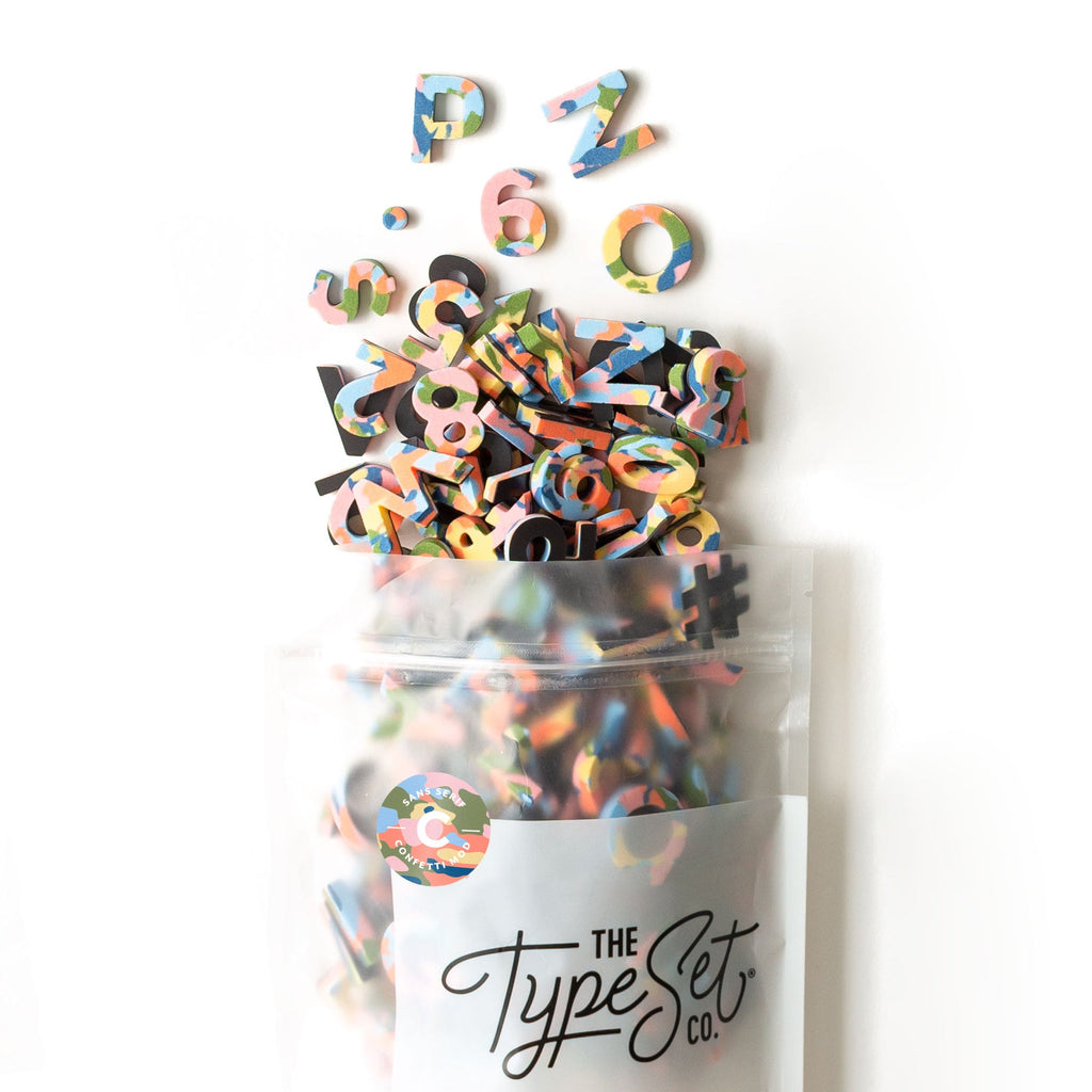 Modern Rainbow Confetti Alphabet Magnets in Sans Serif Font – The Type ...